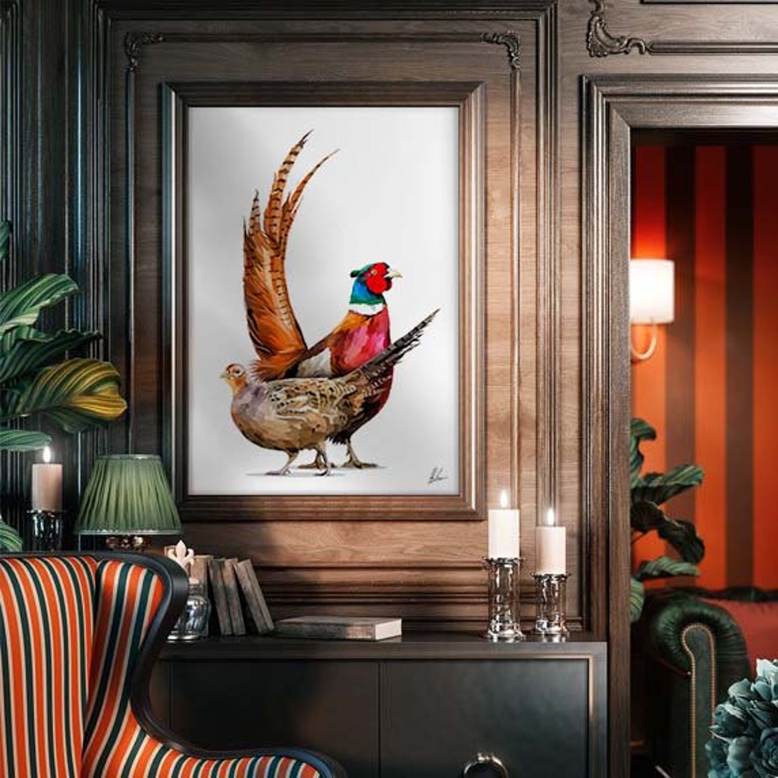 Pheasant Print - Pheasant Painting - Pheasant Art Print - Wildlife Art ...
