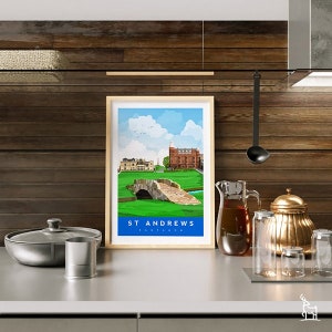 St Andrews Old Course Golf Course Print - Scotland Travel Poster - St ...