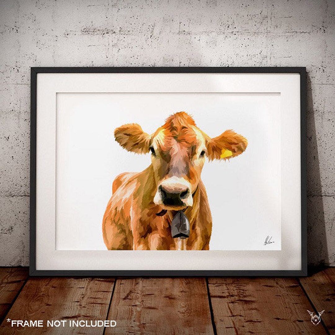 Jersey Cow Art Print - Jersey Cow Painting - Cattle Art Print - Jersey ...