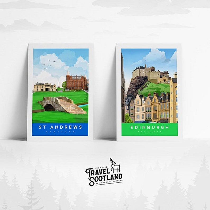 St Andrews Old Course Golf Course Print - Scotland Travel Poster - St ...