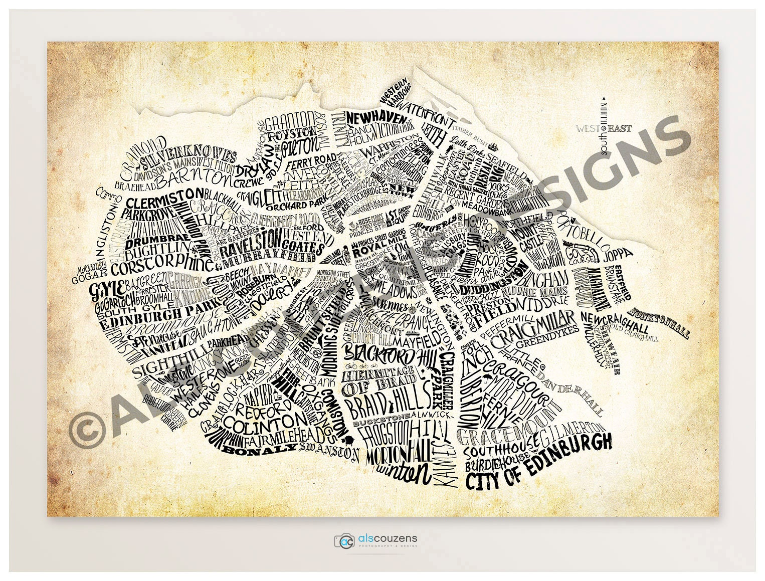 Edinburgh Map Edinburgh Print Edinburgh Art Scotland | Etsy