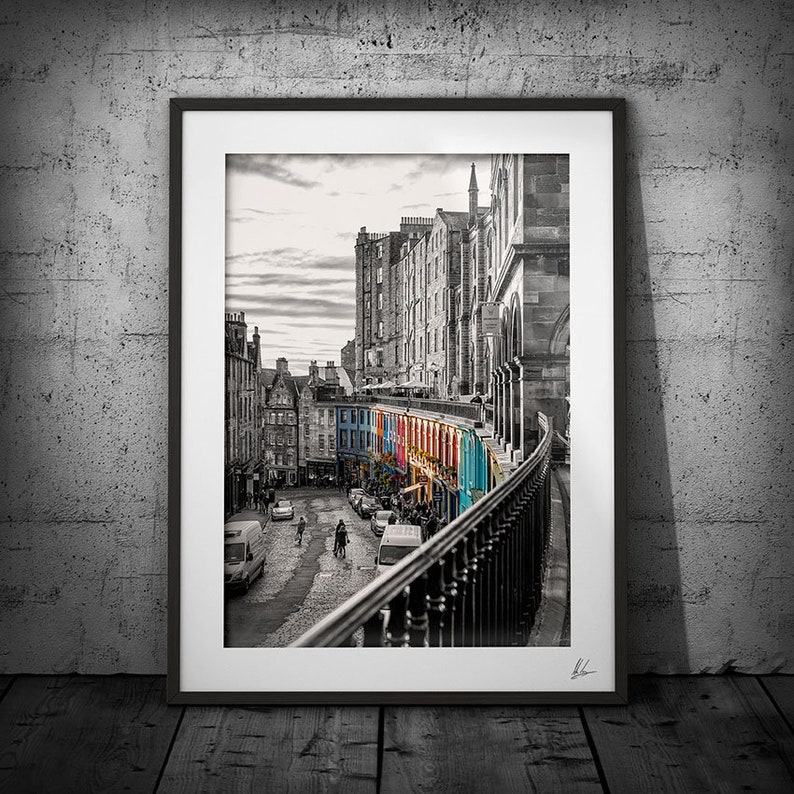 Edinburgh Art Print Colourful Victoria Street Scotland - Etsy UK