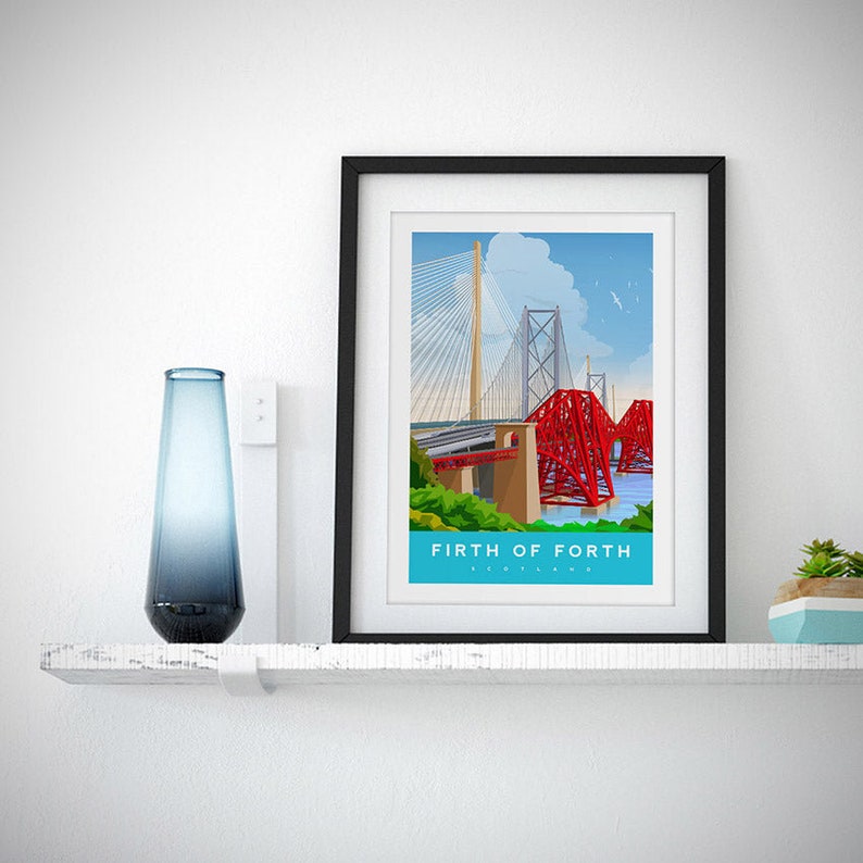 Forth Bridges Print Three Bridges Print Edinburgh Art - Etsy