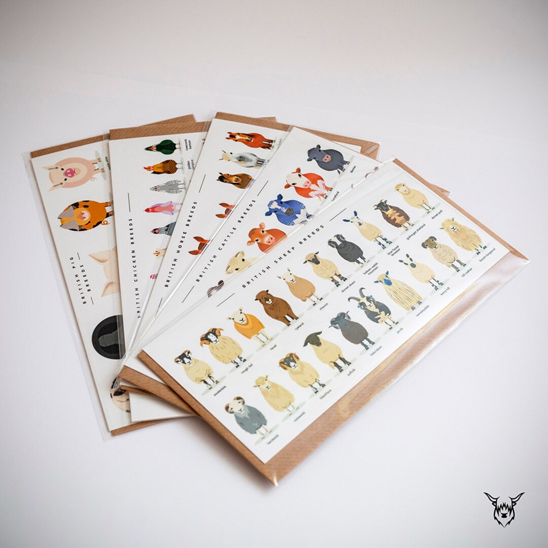 Farm Animal Greeting Cards Pack of 5 Cards Farm Animal - Etsy