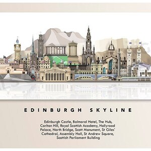 Edinburgh Edinburgh Print Edinburgh Skyline Art Print - Etsy UK