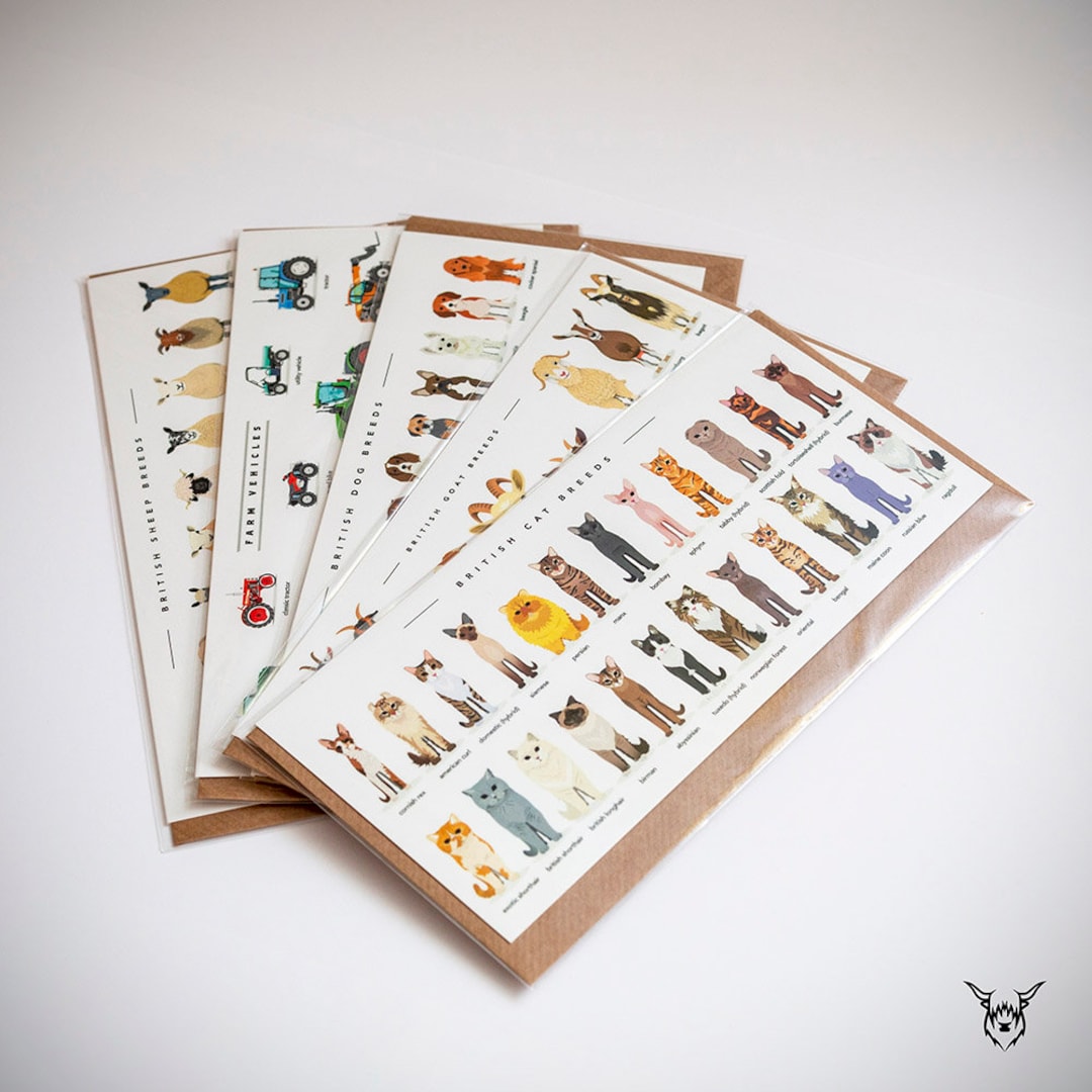 Farm Animal Greeting Cards Pack of 5 Cards Goat Card Sheep Card Tractor ...