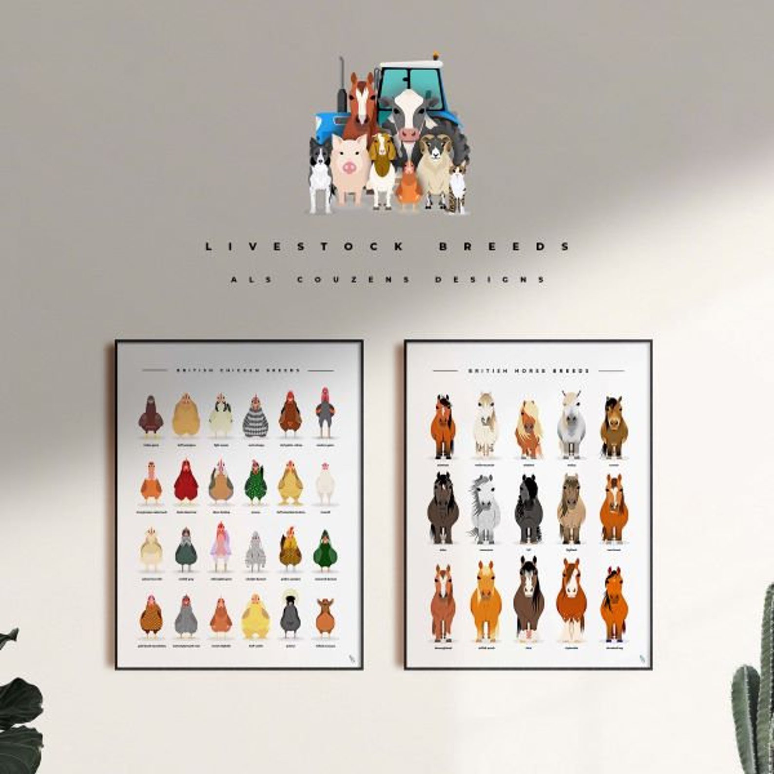 British Chicken Breeds Print - Chicken Art - Chicken Poster - Chicken ...