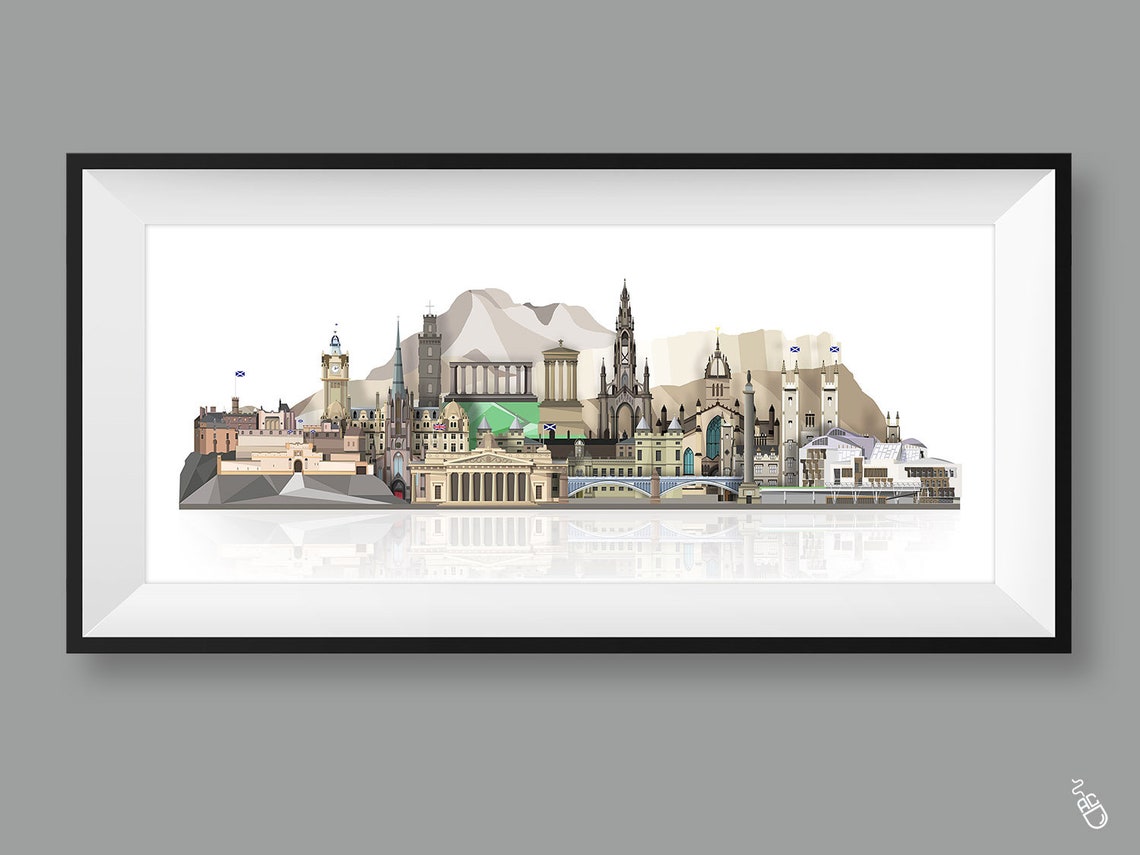 Edinburgh Edinburgh Print Edinburgh Skyline Art Print - Etsy UK
