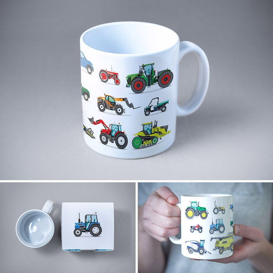 Farm Vehicles Mug Tractor Mug Farmer Mug Tractors Coffee | Etsy UK