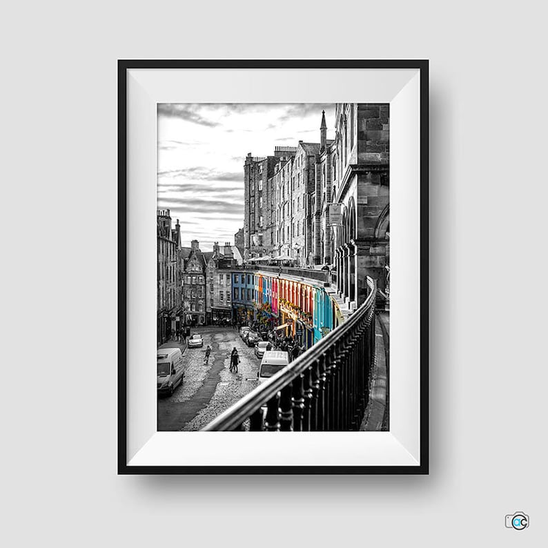 Edinburgh Art Print, Colourful Victoria Street, Scotland Photography ...