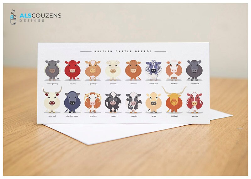 Farm Animal Greeting Cards Pack of 5 Cards Farm Animal | Etsy UK