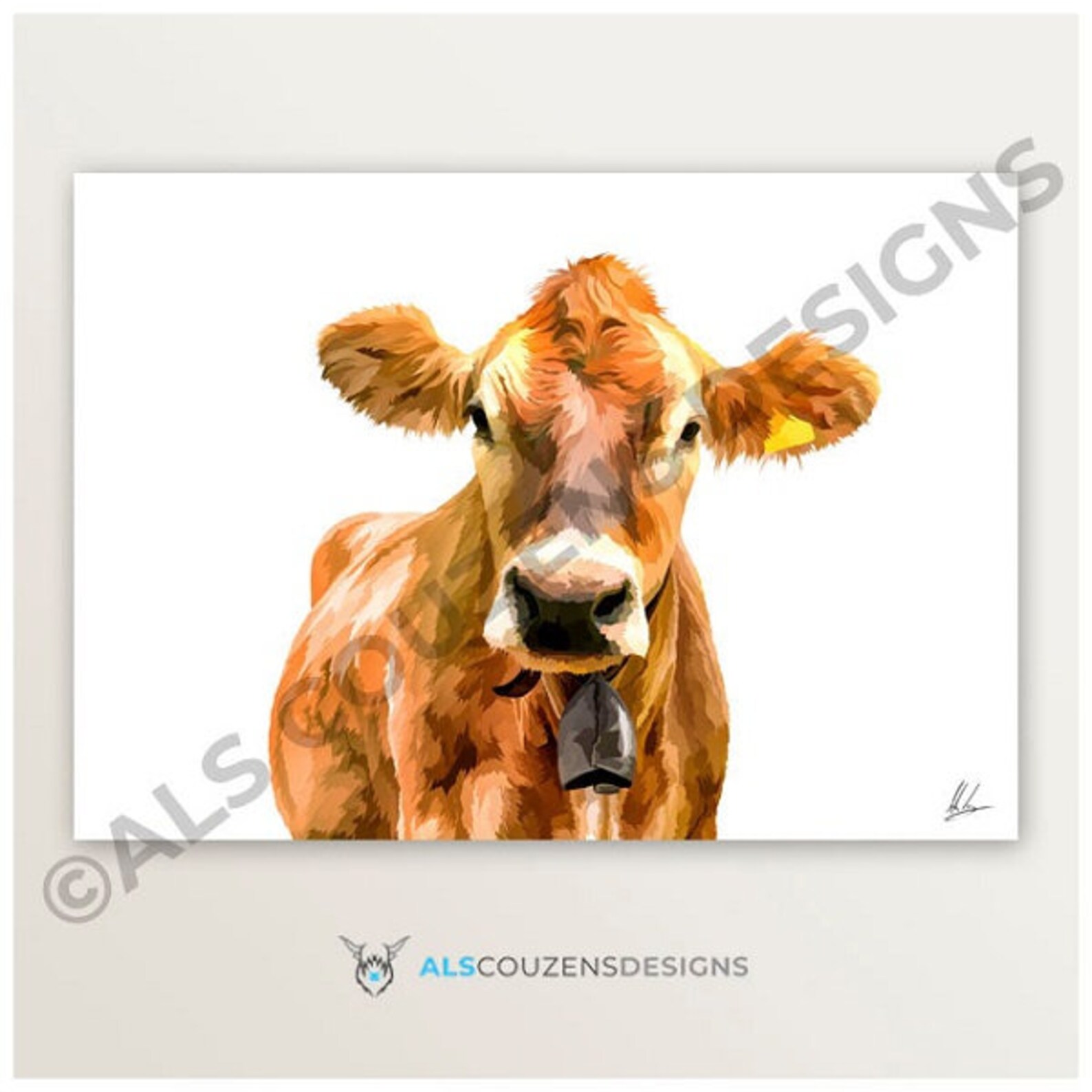 Jersey Cow Art Print Jersey Cow Painting Cattle Art Print - Etsy UK