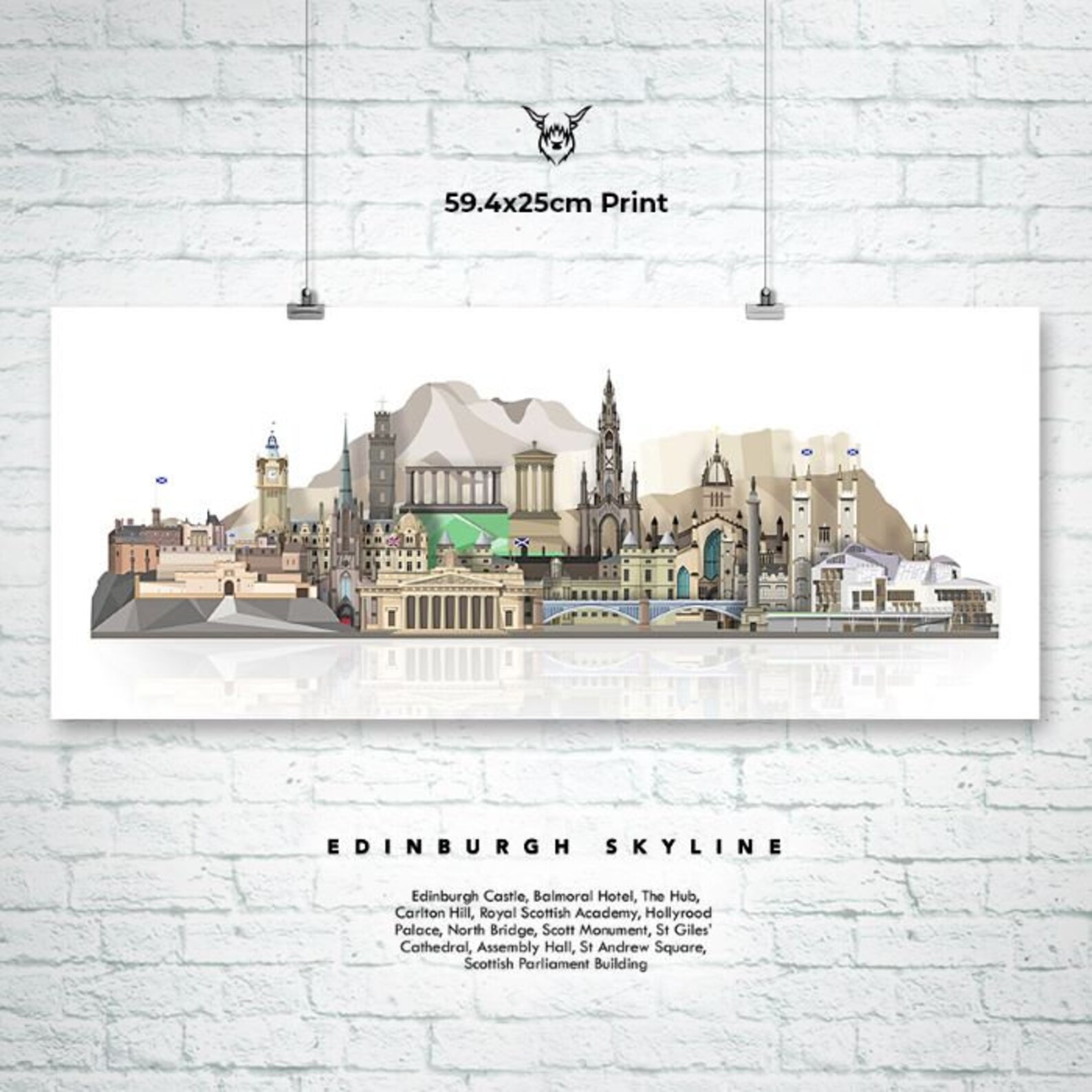 Edinburgh - Edinburgh Print - Edinburgh Skyline Art Print - Scottish ...