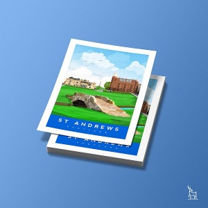 St Andrews Old Course Golf Course Print - Scotland Travel Poster - St ...