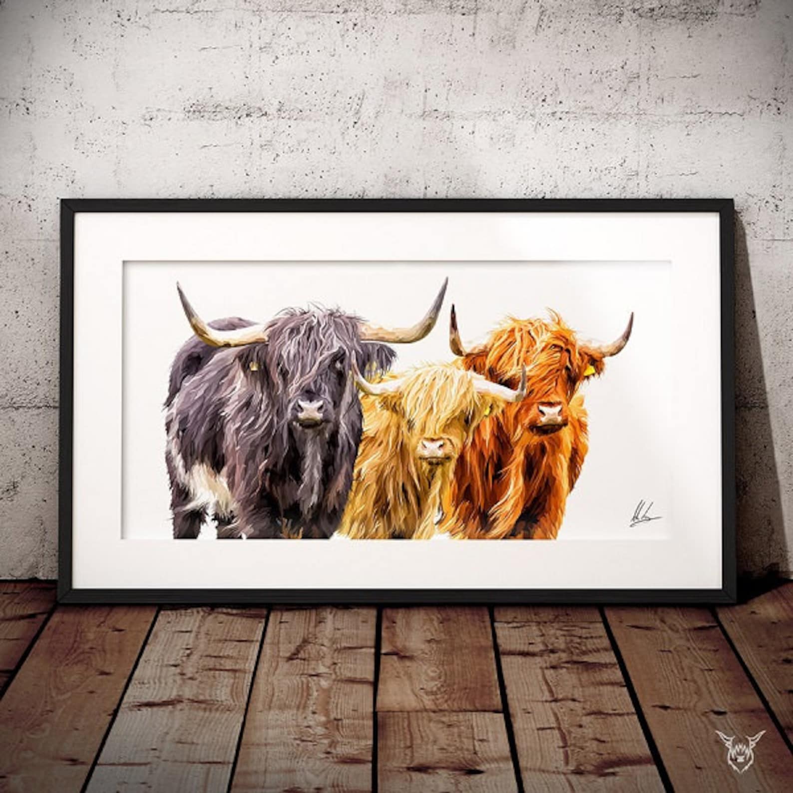 Highland Cow Print Highland Cow Art Colourful Highland Cow - Etsy