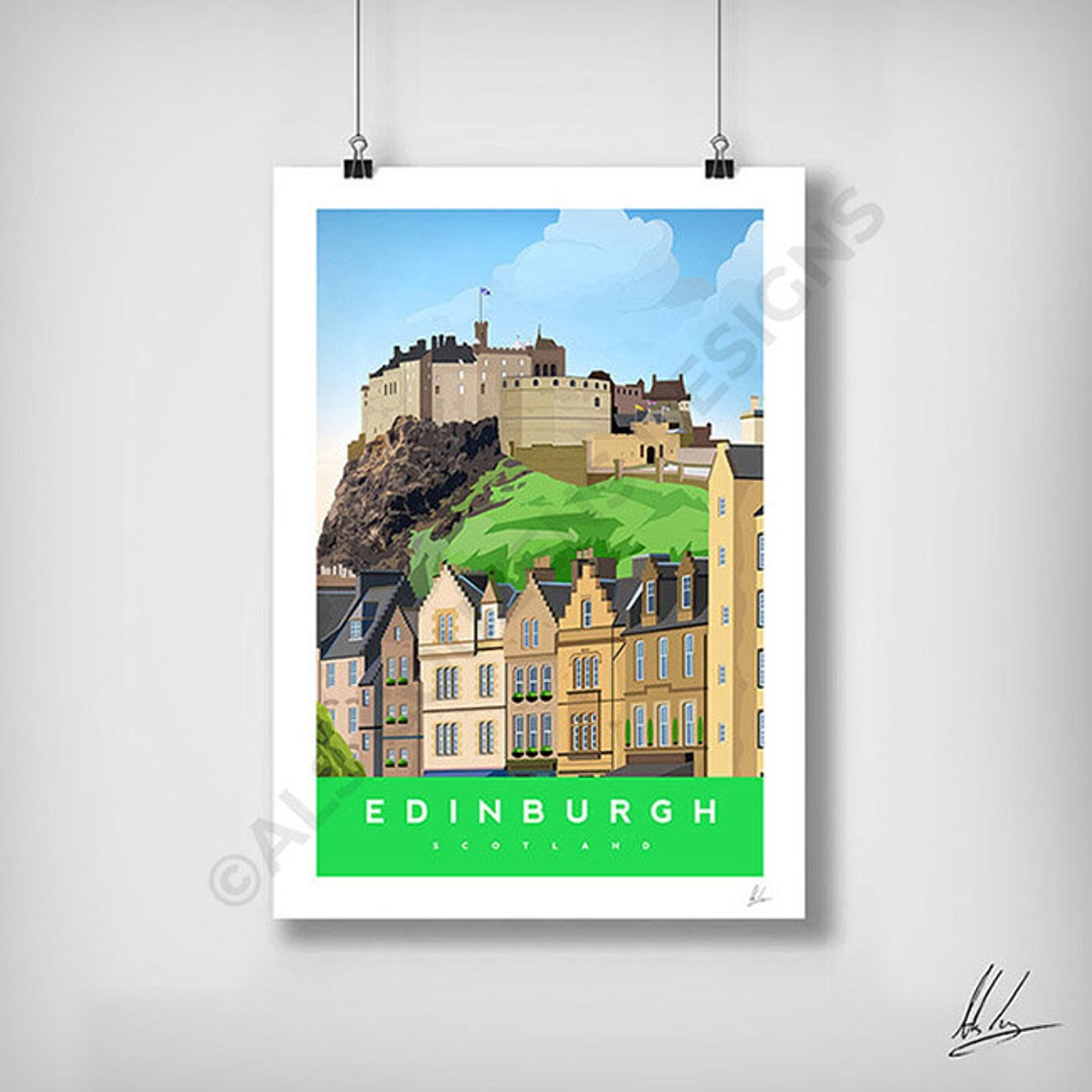 Edinburgh Castle Edinburgh Art Print Edinburgh Art | Etsy