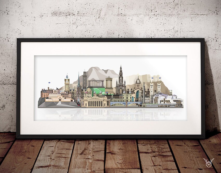 Edinburgh Edinburgh Print Edinburgh skyline Scottish | Etsy