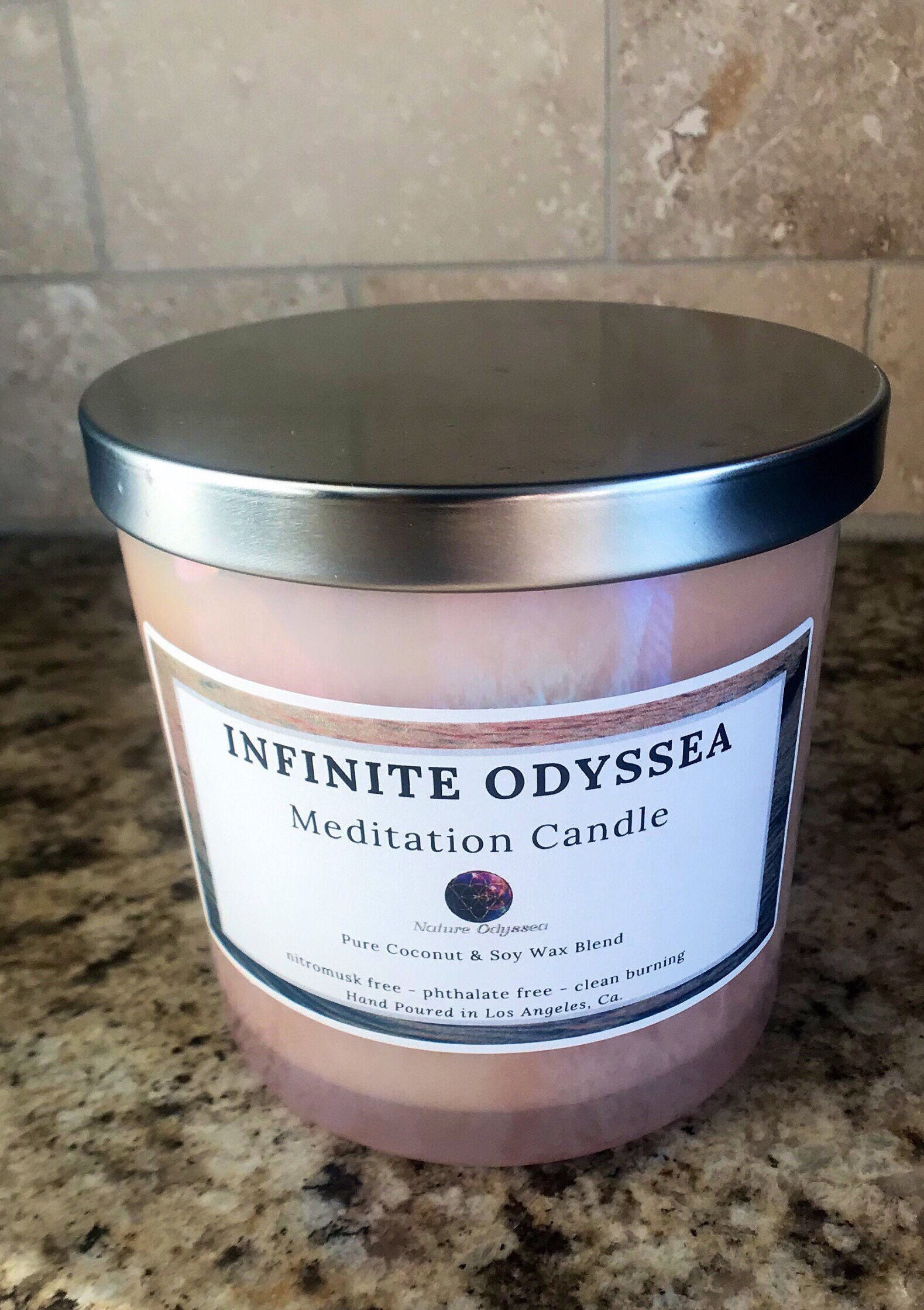 Infinite Odyssea Handmade Meditation Candle, Coconut & Soy Wax Blend ...