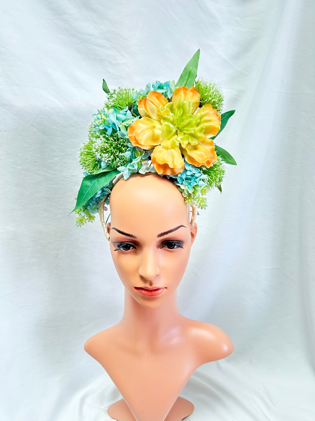 Tropical Summer Party Headpiece Hawaiian Flower Crown Succulent ...