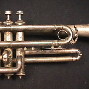 Antique Concertone Shepard's Curl Silver Cornet in It's Original Tired ...