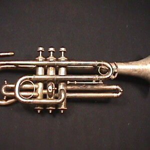 Antique Concertone Shepard's Curl Silver Cornet in It's Original Tired ...