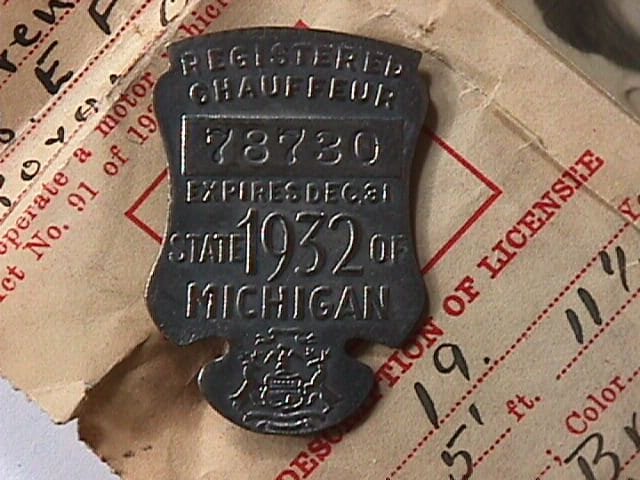 A Vintage 1932 Michigan Chauffeur License along with it's - Etsy Italia