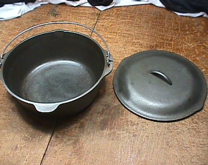 Vintage Cast Iron Marked # 10 DO Made in U.S.A. D Dutch Over With a ...