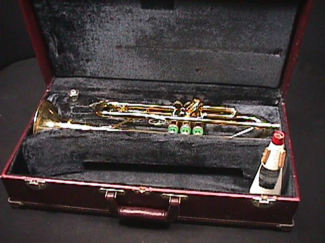 A Holton Collegiate Bb Trumpet With a Straight Mute in It's Original Case & Ready to Play 17 T ...