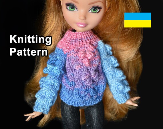 PDF Knitting Pattern Doll Sweater. Instructions Doll Pullover. | Etsy