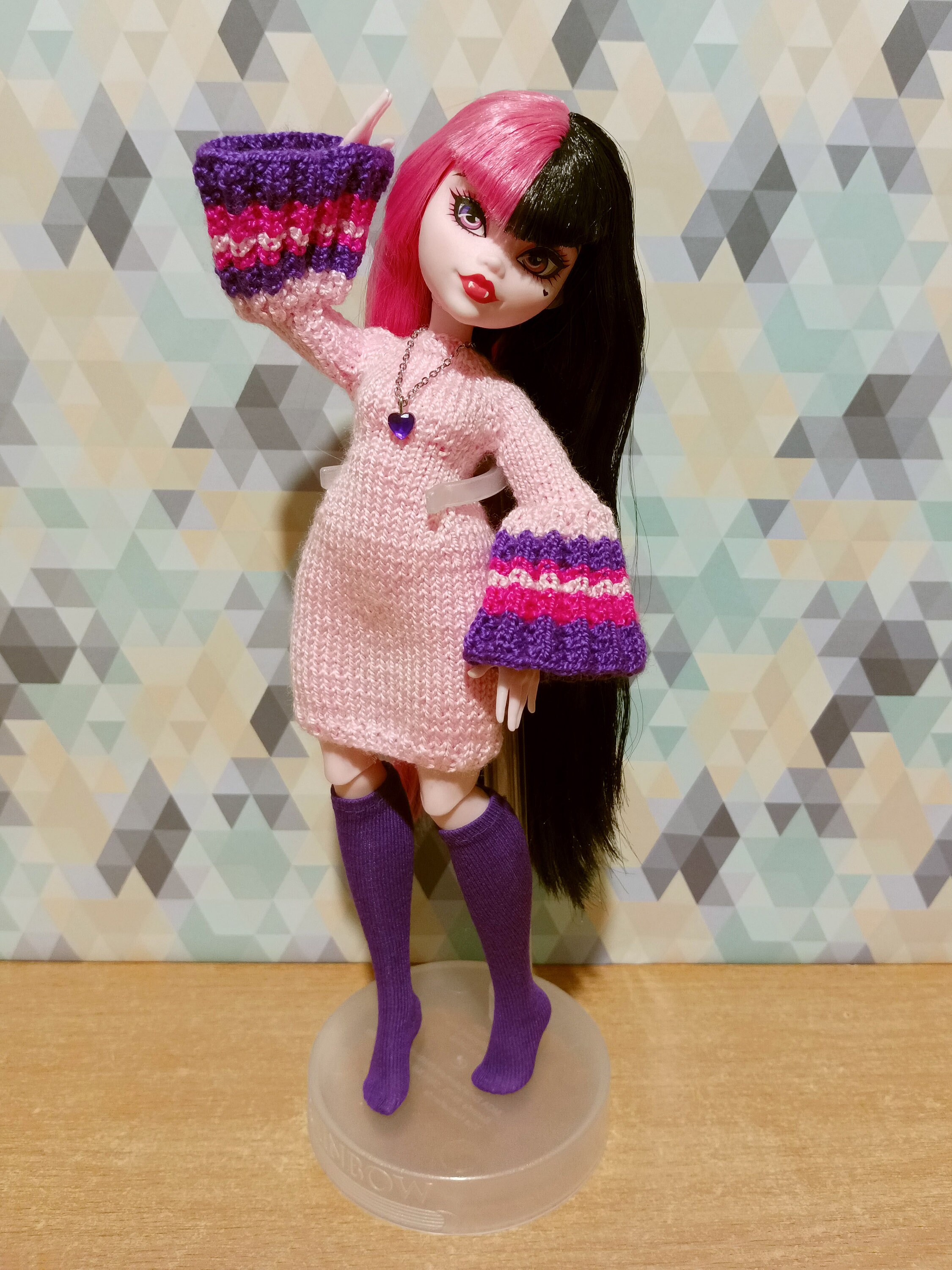 PDF Pattern - Doll Knitted Dress. Instructions Doll's Clothing for ...