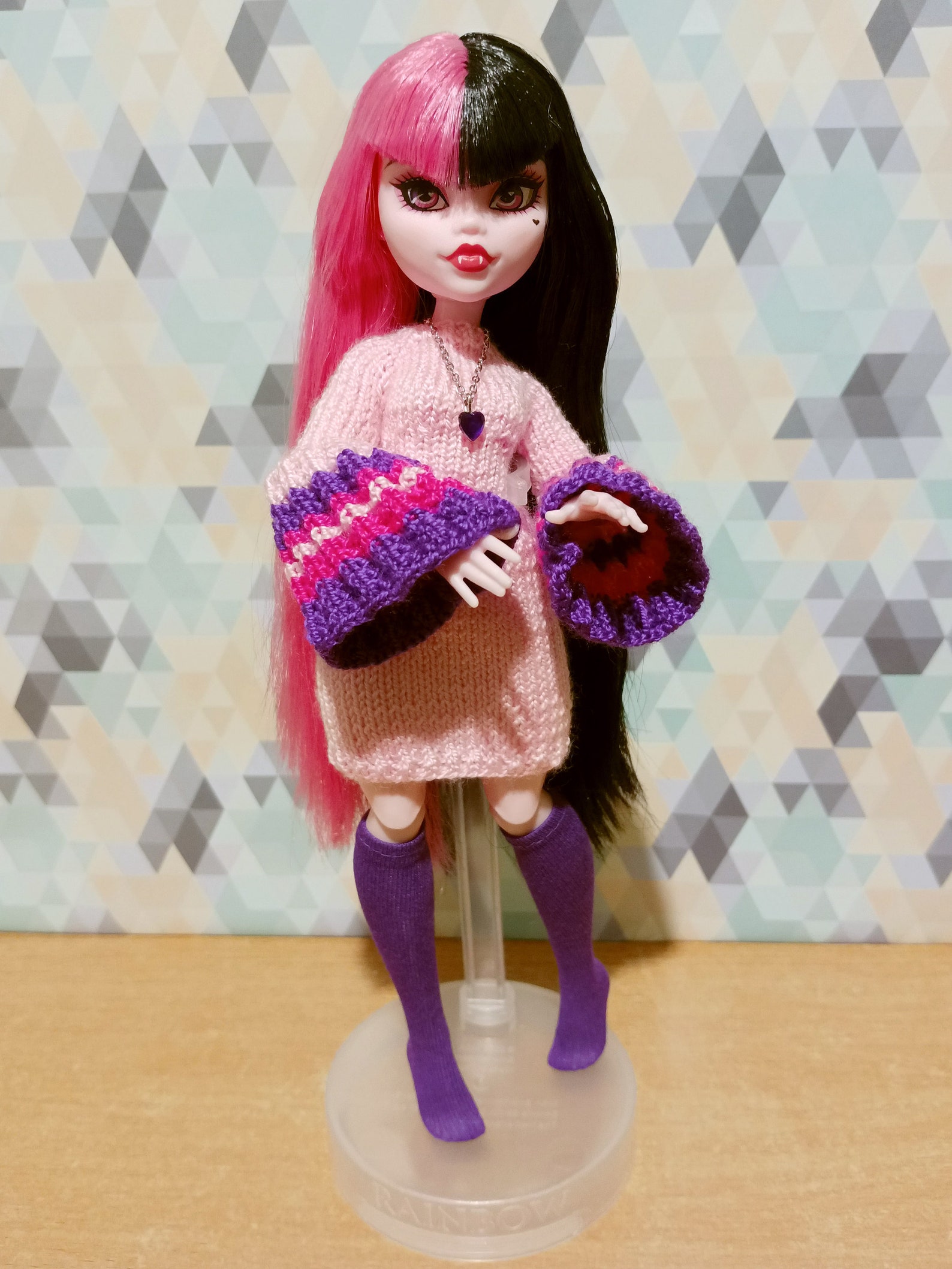 PDF Pattern - Doll Knitted Dress. Instructions Doll's Clothing for ...