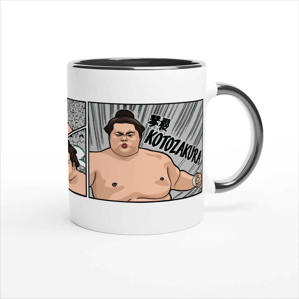Kotozakura Ozeki - Sumo Ceramic Mug - Hand Drawn Illustration Manga ...