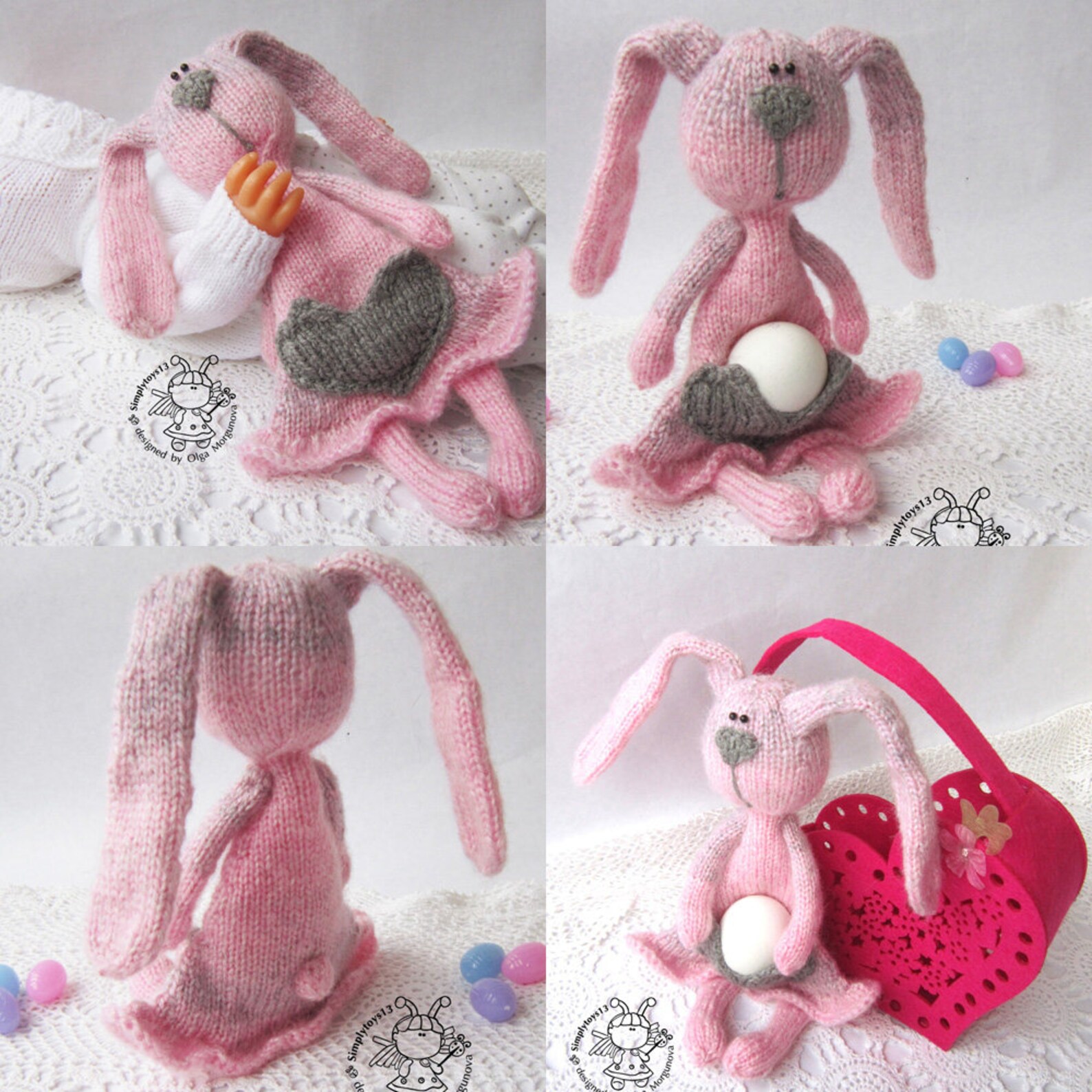 Bunny for Easter Knitting Pattern Knitted Round Amigurumi | Etsy