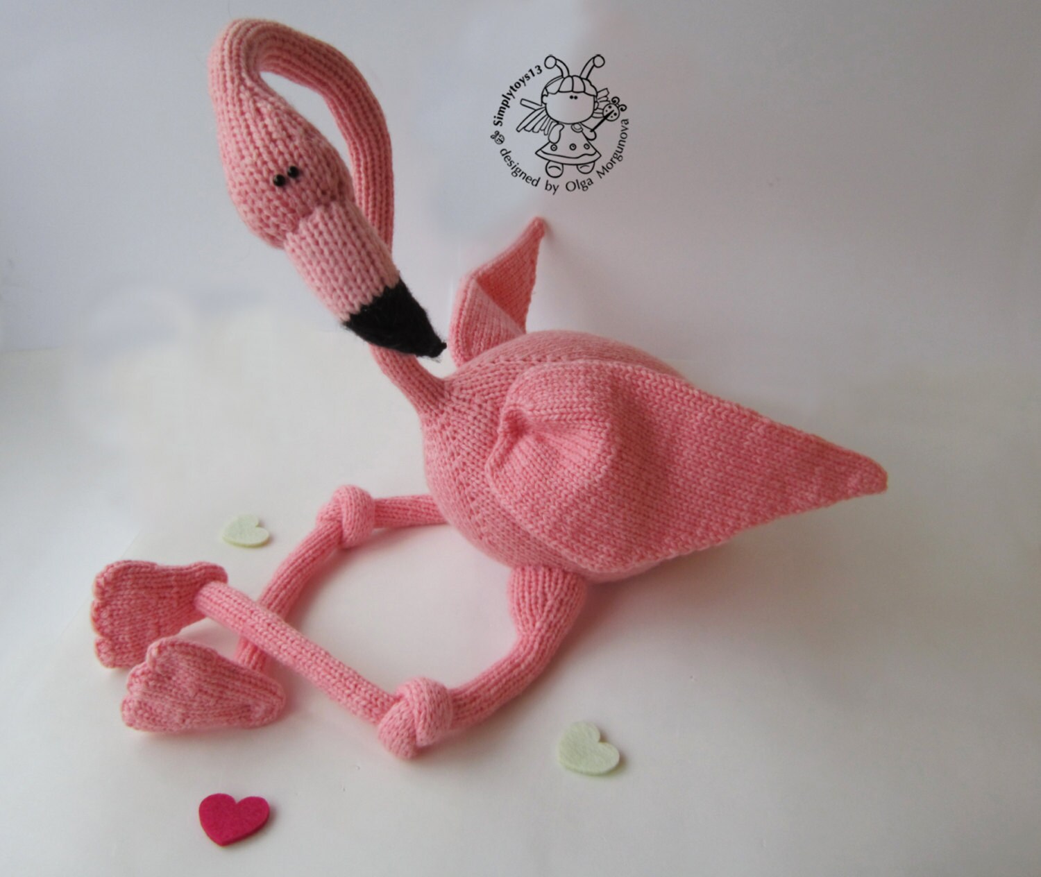 Big Pink flamingo. Knitting pattern Knitted round. Amigurumi | Etsy