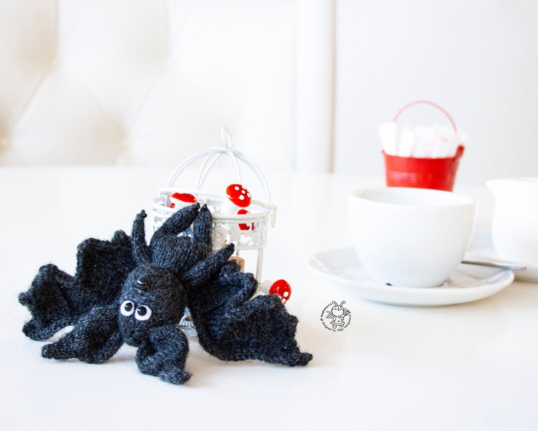 Mini Cute Bat Knitting Flat. Amigurumi Bat. Instant Download. Knitting ...