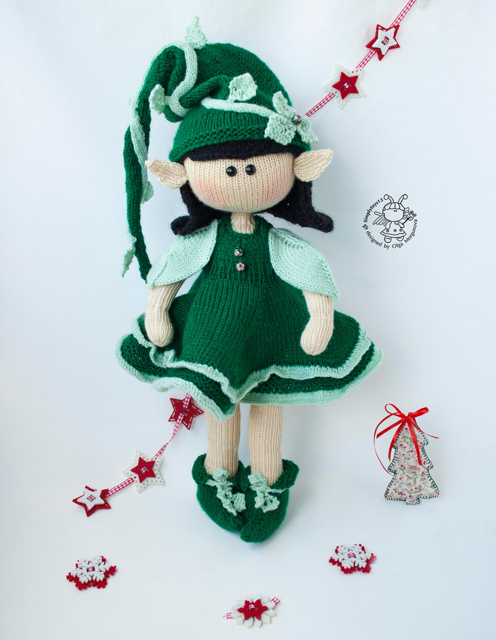 Doll Elf girl. Elf pattern. Knitting pattern. Knitted round. | Etsy