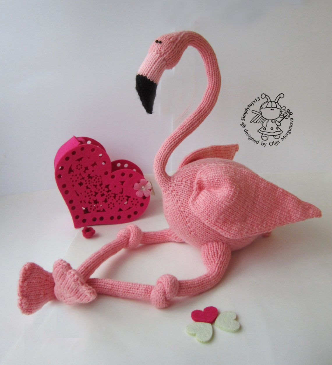Big Pink flamingo. Knitting pattern Knitted round. Amigurumi | Etsy