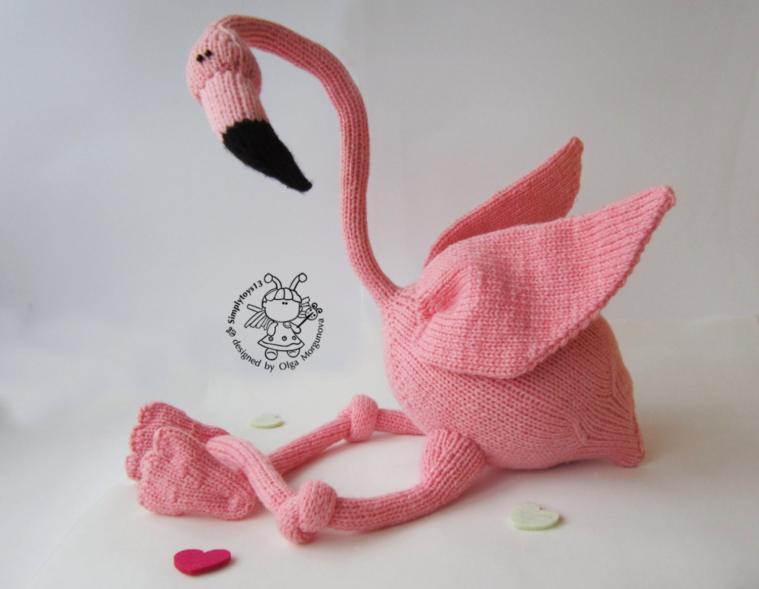 Big Pink flamingo. Knitting pattern Knitted round. Amigurumi | Etsy