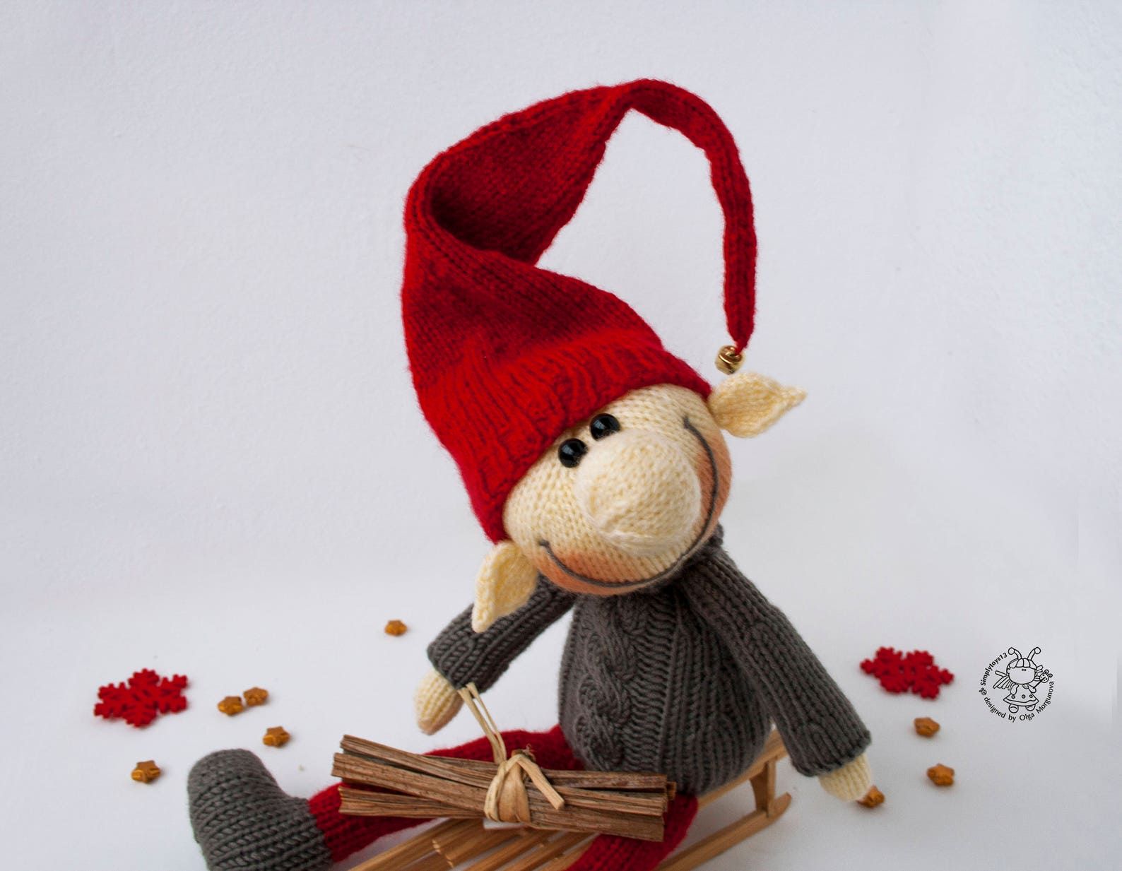 Knitted Flat Christmas Elf Doll Knitting Flat Pattern Naughty - Etsy