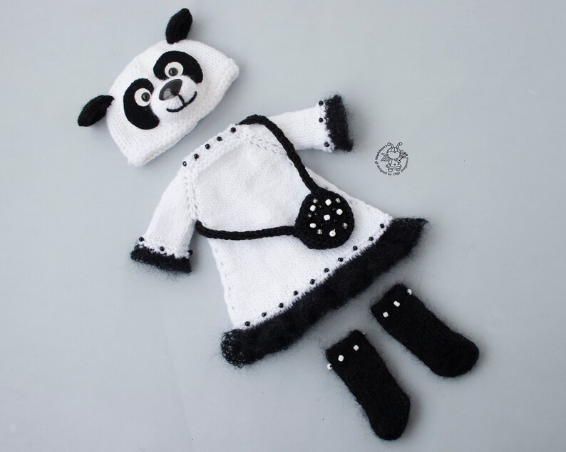 Panda outfit PDF Doll Clothes knitting pattern Outfit for | Etsy