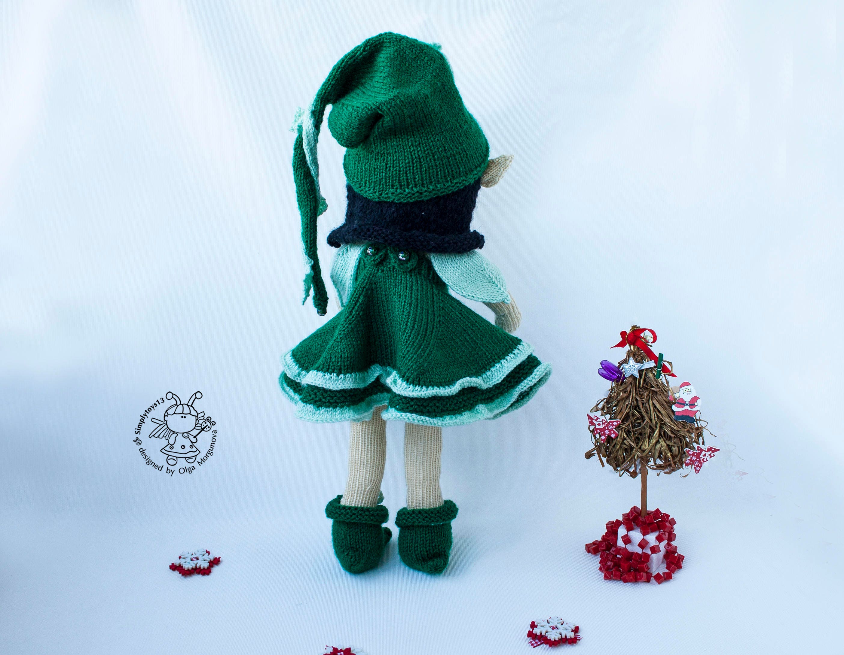 Doll Elf girl. Elf pattern. Knitting pattern. Knitted round. | Etsy