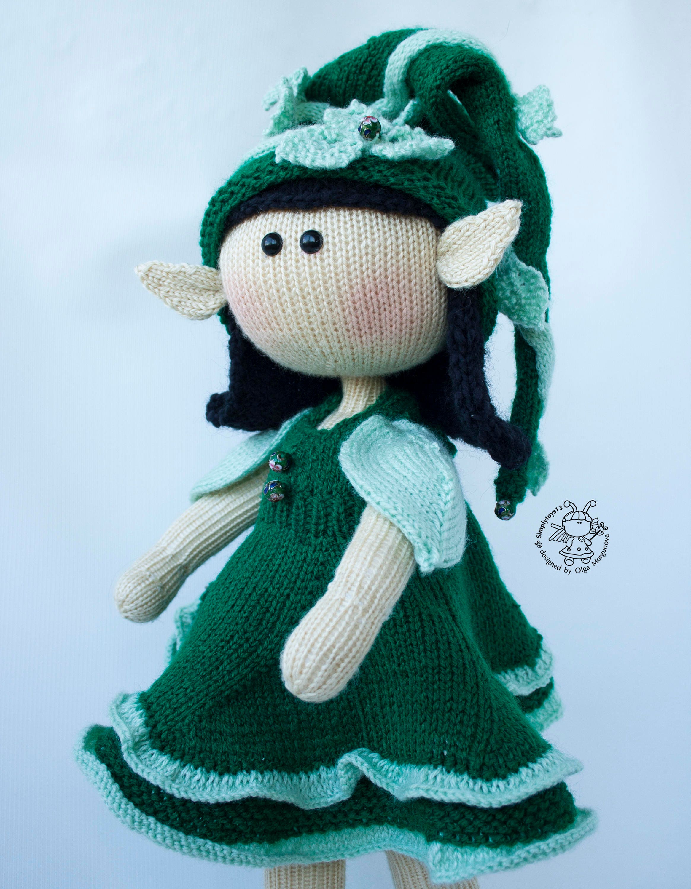 Doll Elf girl. Elf pattern. Knitting pattern. Knitted round. | Etsy