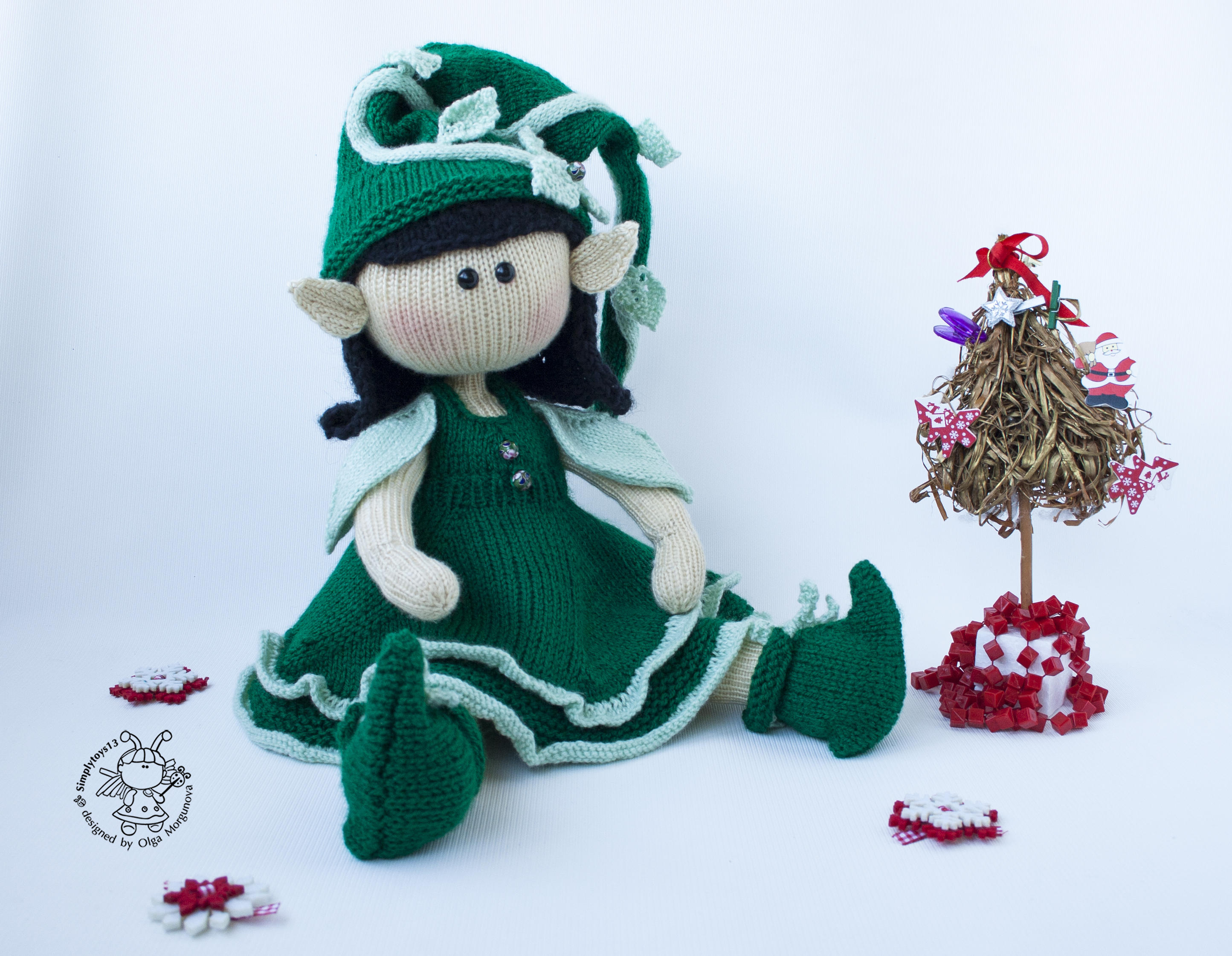 Doll Elf girl. Elf pattern. Knitting pattern. Knitted round. | Etsy