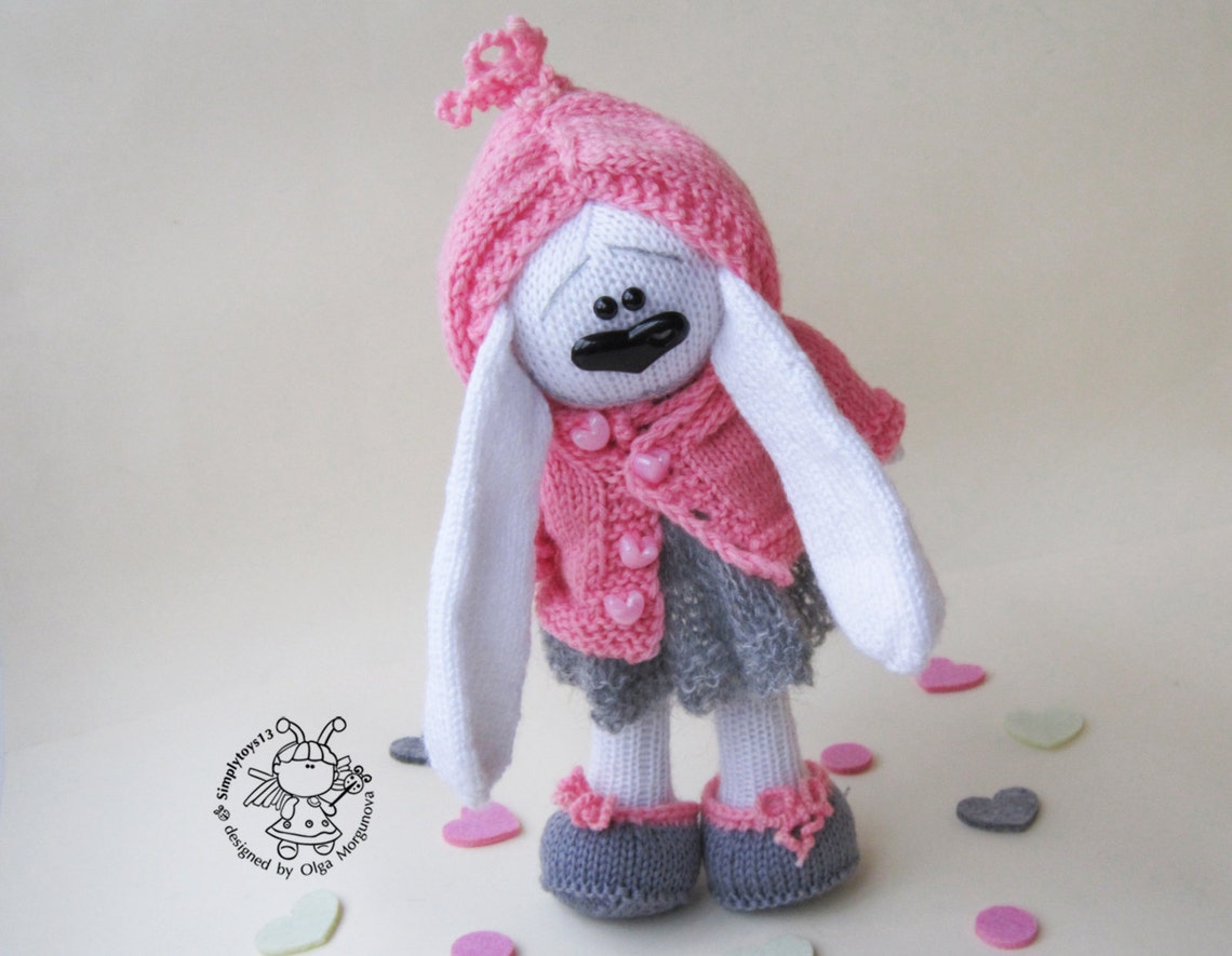 Bunny Tilda Knitting Pattern Knitted Round. Amigurumi Bunny. - Etsy