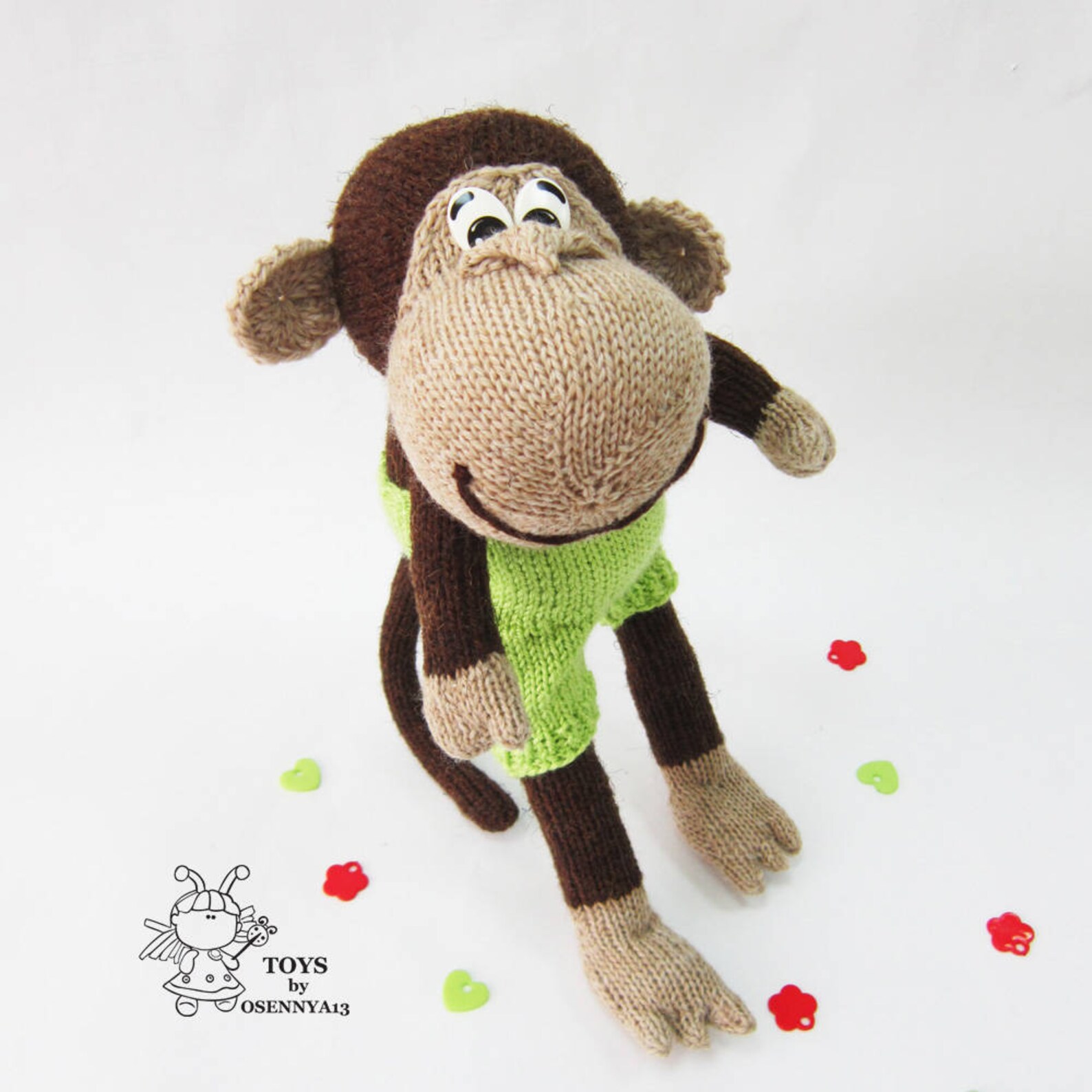 Naughty Monkey. Unusual Monkey. Knitting Pattern Knitted | Etsy