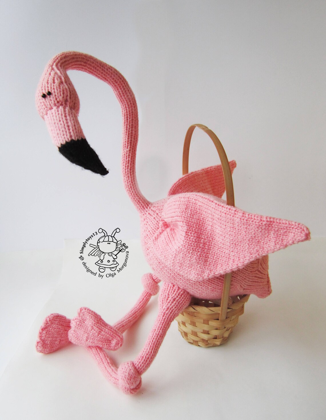 Big Pink flamingo. Knitting pattern Knitted round. Amigurumi | Etsy