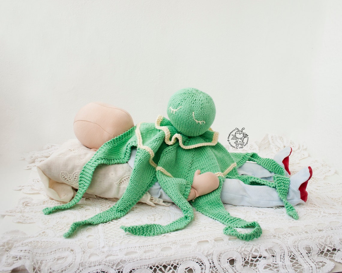 Knitted Flat Octopus Toy Baby Lace Blanket. Amigurumi Octopus. | Etsy