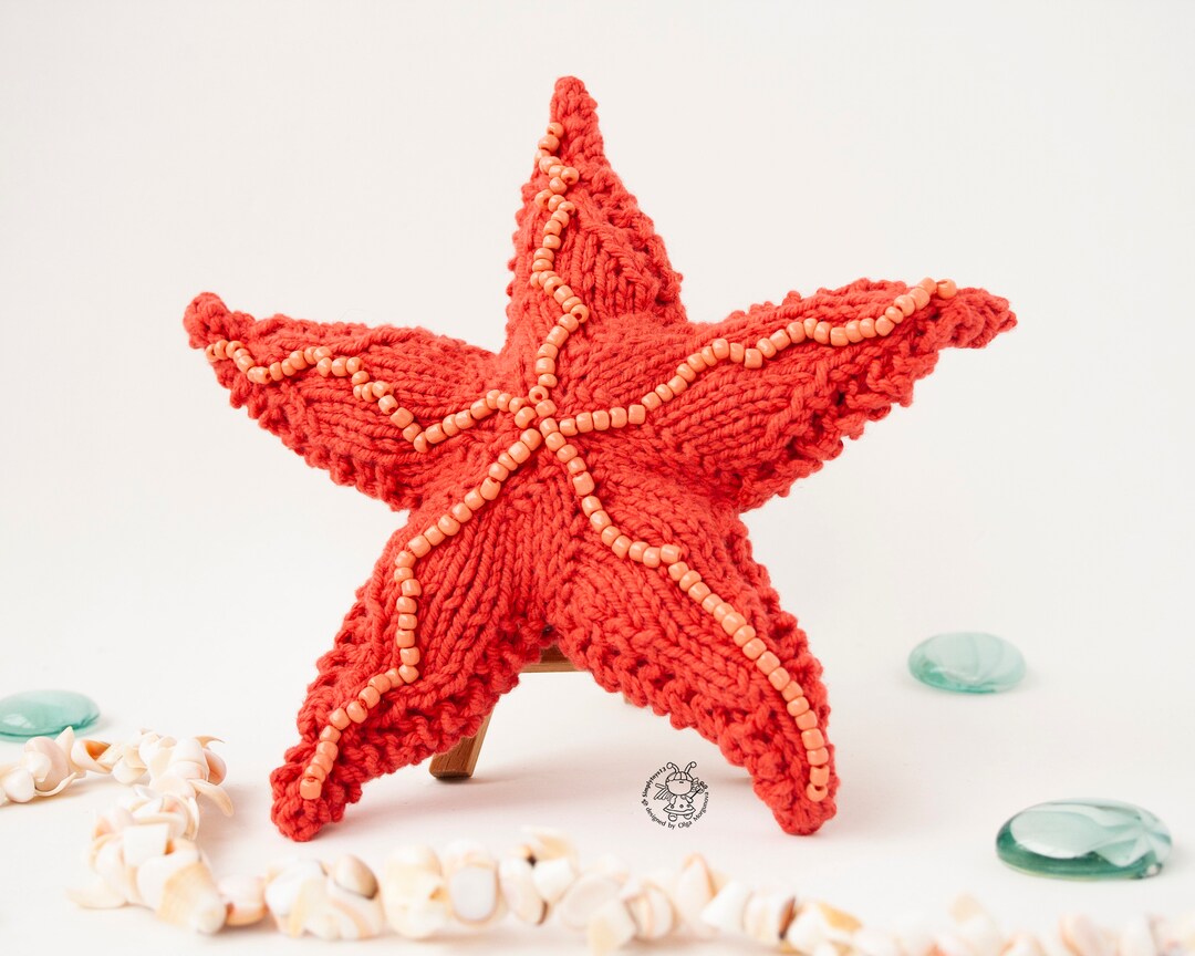Starfish Toy. Cozy Toy. Knitting Pattern. Knitted Flat. Amigurumi ...