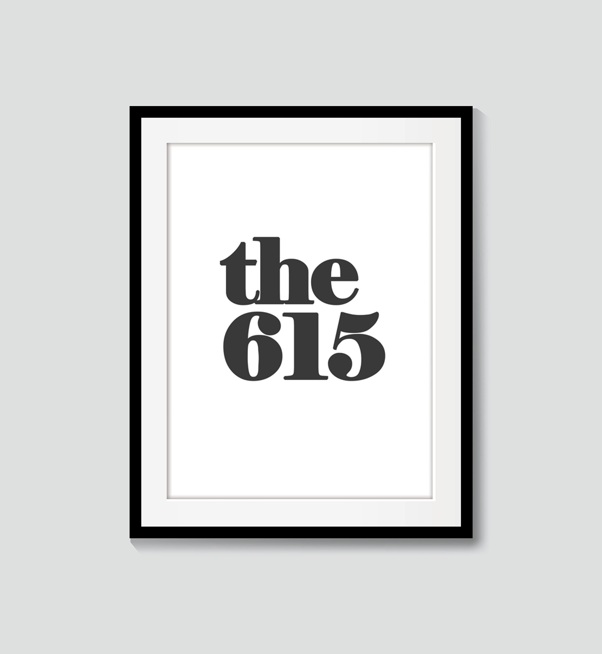 The Original Nashville 615 Area Code Digital Print | Nashville, TN Area ...