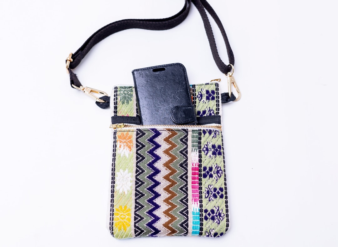 Small Crossbody Mobile Phone Bag With Two Zipped Compartments - Etsy